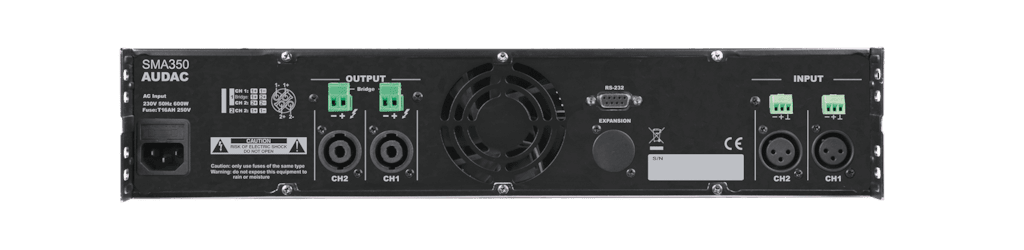 AUDAC SMA350 WAVEDYNAMICS™ DUAL-CHANNEL POWER AMPLIFIER 2 X 350W ...