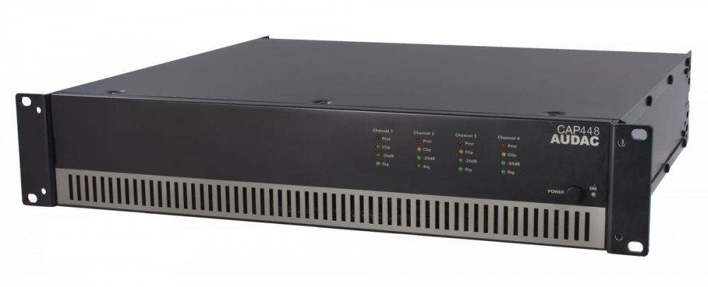 Audac CAP448 Four Channel 100V Power Amplifier - Black - SHUTTER SHOP
