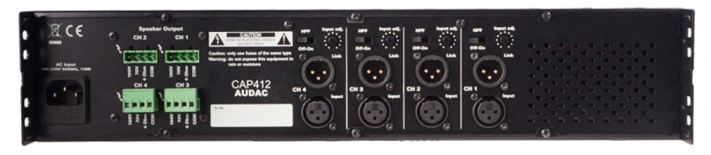 Audac CAP448 Four Channel 100V Power Amplifier - Black - SHUTTER SHOP